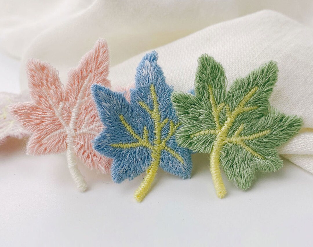 Cute Maple Leaves Embroidery Patches,embroidered Leaf Applique ...