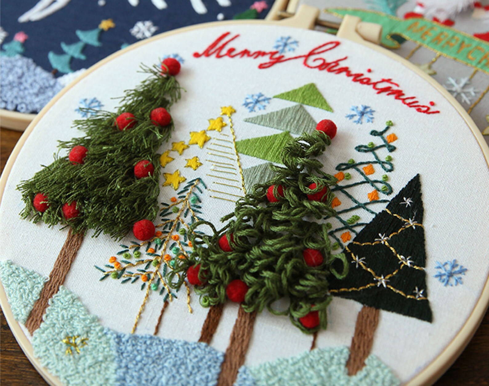 3D Christmas Tree Embroidery Kit for Beginners Christmas Hand - Etsy