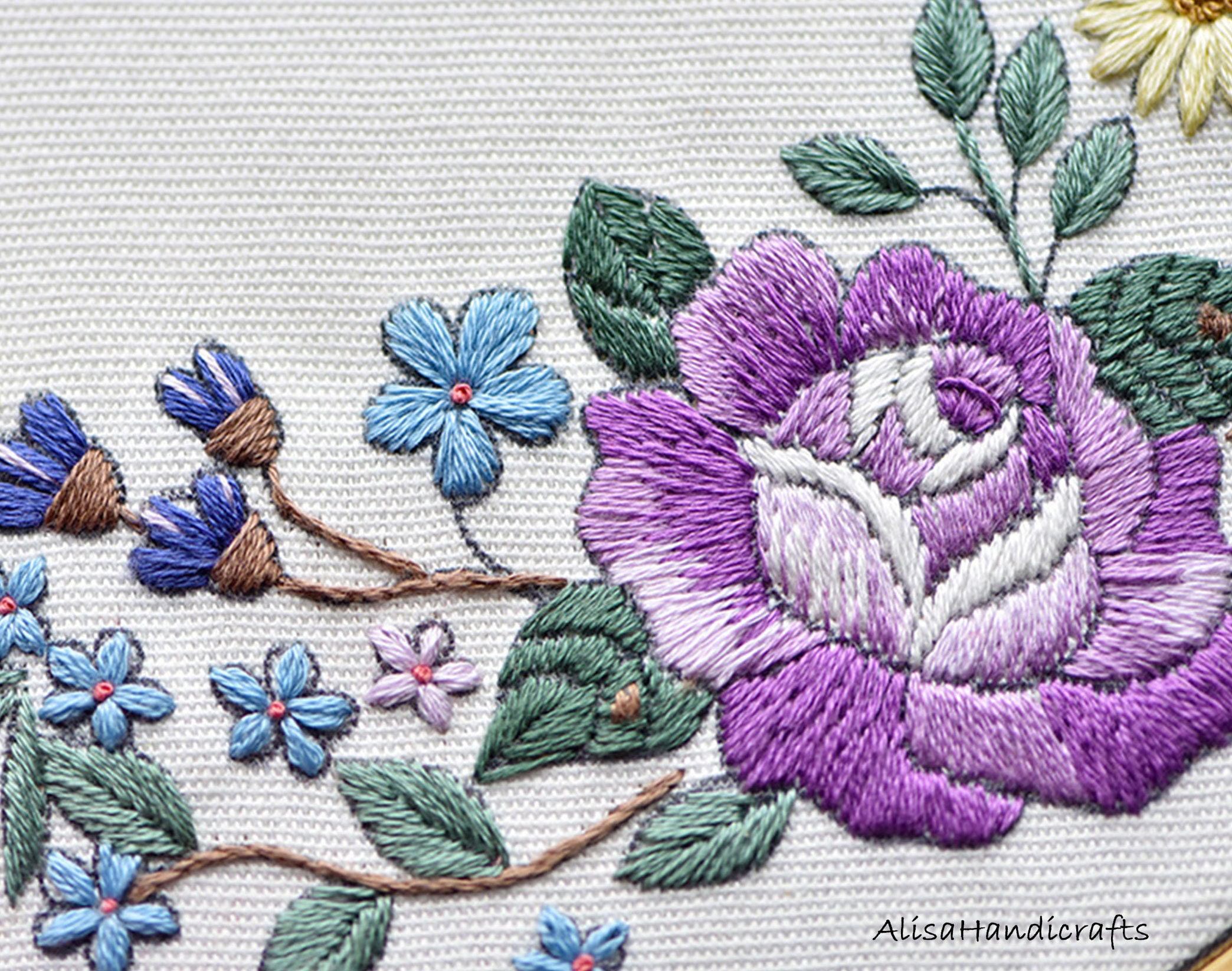 Hand Embroidery Rose Kit Flower Embroidery Pattern Modern | Etsy