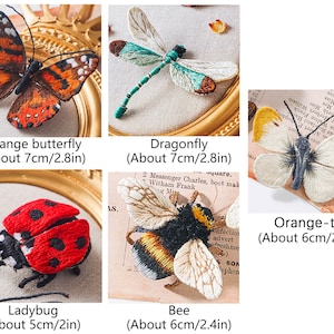 Insect Brooch Embroidery Kit/3d Embroidery Kit for Beginners/butterfly ...