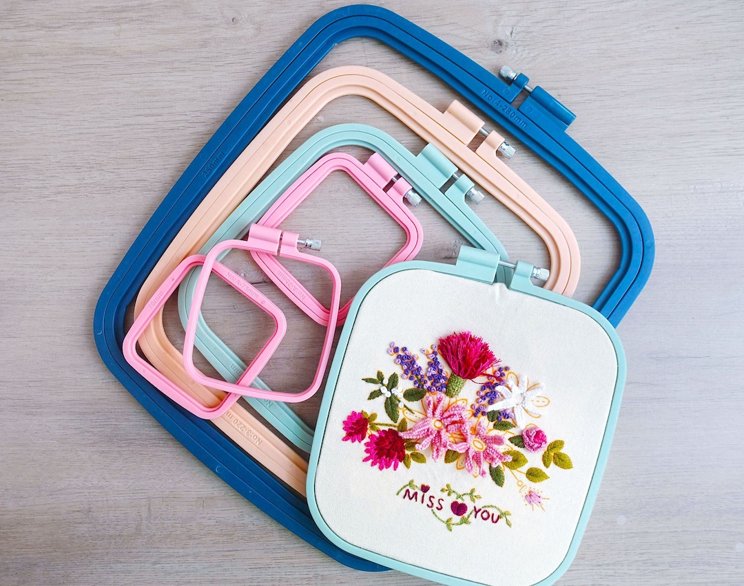 Square Non-slip Embroidery Hoops for Cross Stitch, Punch Needle Work ...