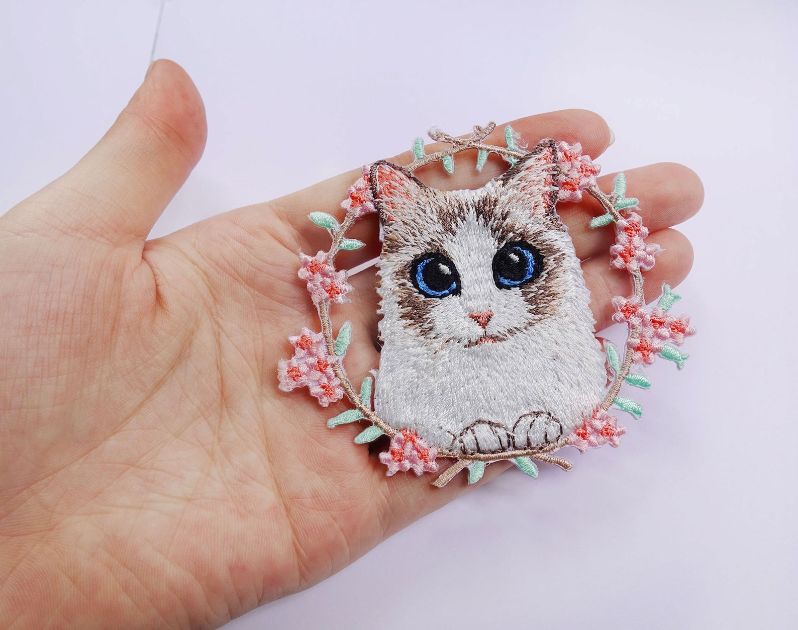 Patches Cat and Flower Embroidery Patches Iron on Patches | Etsy