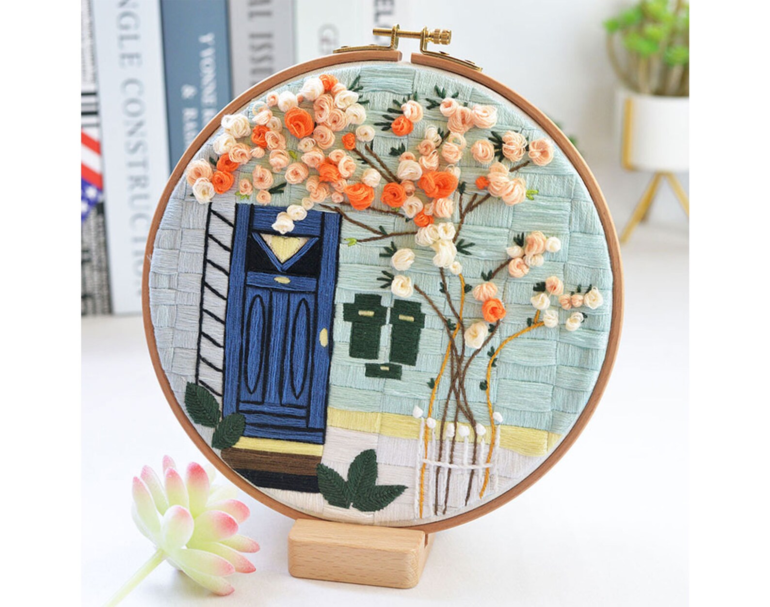 Hand Embroidery Landscape Kit Learn to Embroidery Kit Blue - Etsy