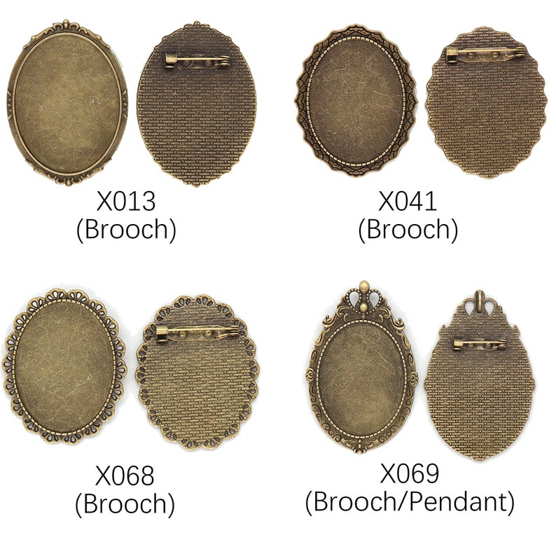 Oval Brooch Pendant 2-in-1 Frame for Embroidery/cross Stitch,blank ...