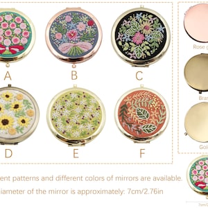 Modern Pocket Mirror Embroidery Kit for Beginners,diy Flowers ...