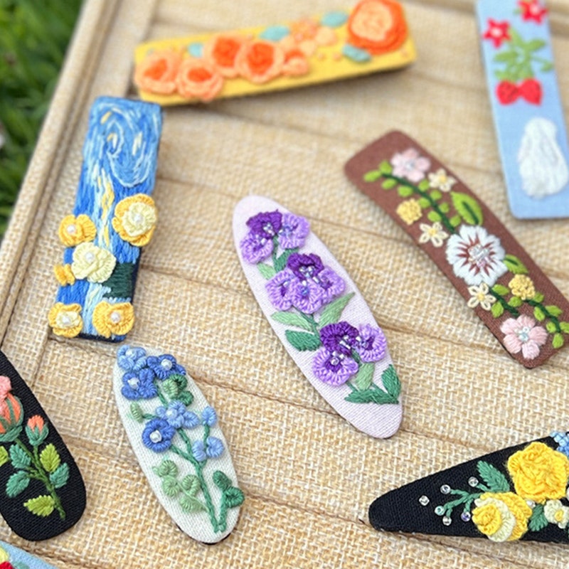 Embroidery Hair Clip - Etsy