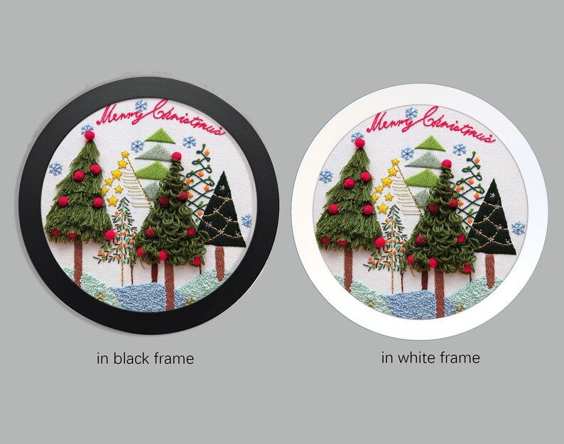3D Christmas Tree Embroidery Kit for Beginners Christmas Hand - Etsy