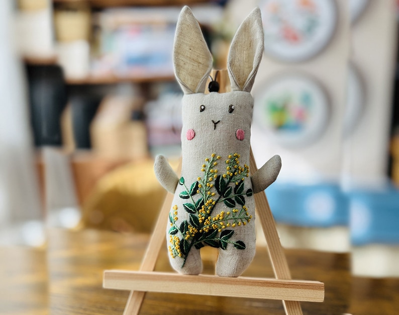 Hand Floral Embroidery Kit for Beginner Rabbit Sewing Kit - Etsy