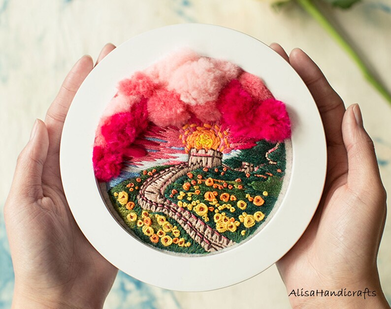 3d Moutain Clouds and River Embroidery Kit Natural Scenery | Etsy