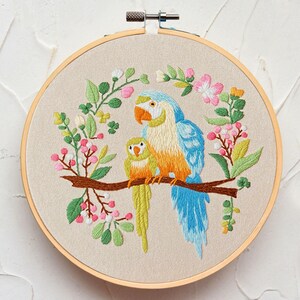 Chinese Rose and Bird Embroidery Kit,colorful Birds Embroidery Pattern ...