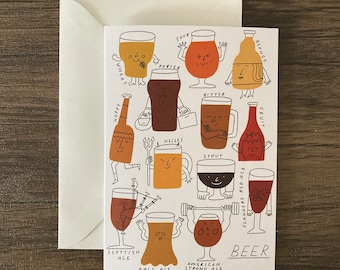 Handmade Happy Birthday Card, Greeting Card, Beer, Cards for Men ...