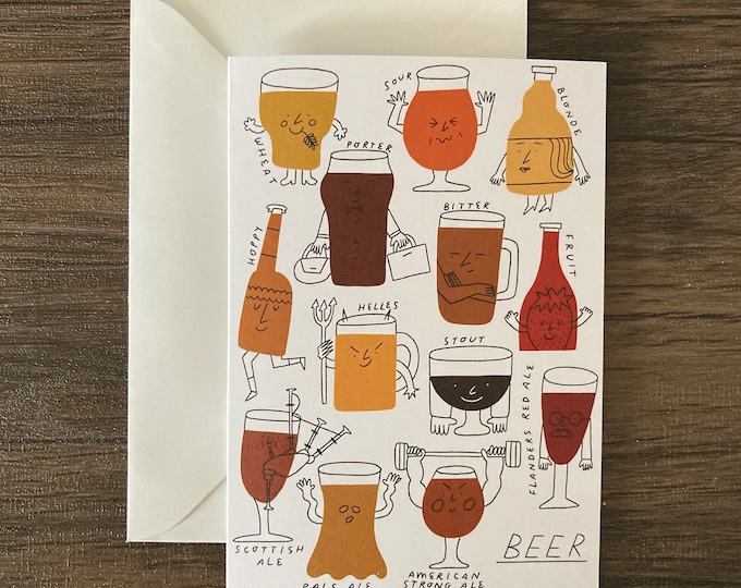 Handmade Happy Birthday Card, Greeting Card, Beer, Cards for Men ...