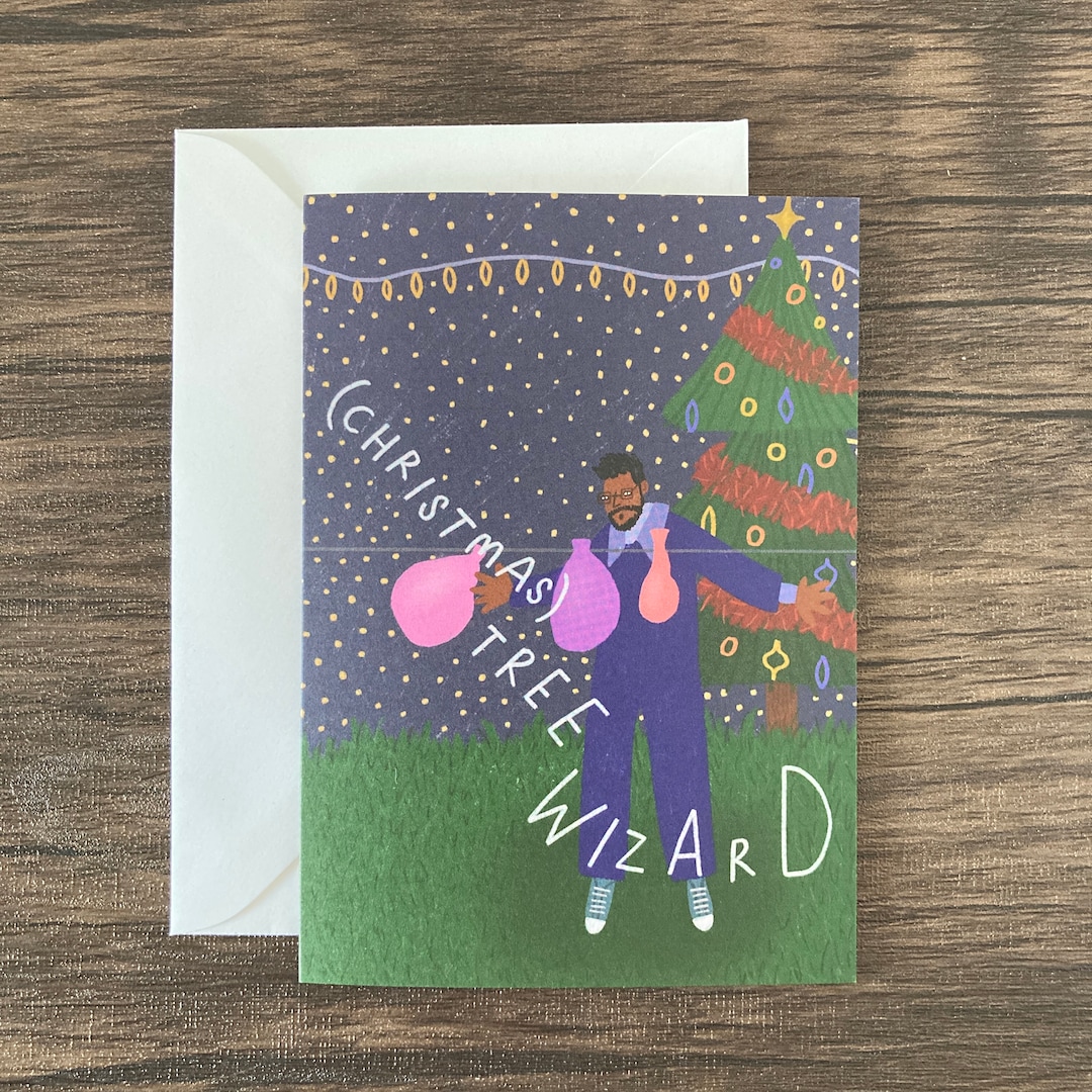 Taskmaster Christmas Card Tree Wizard - Etsy