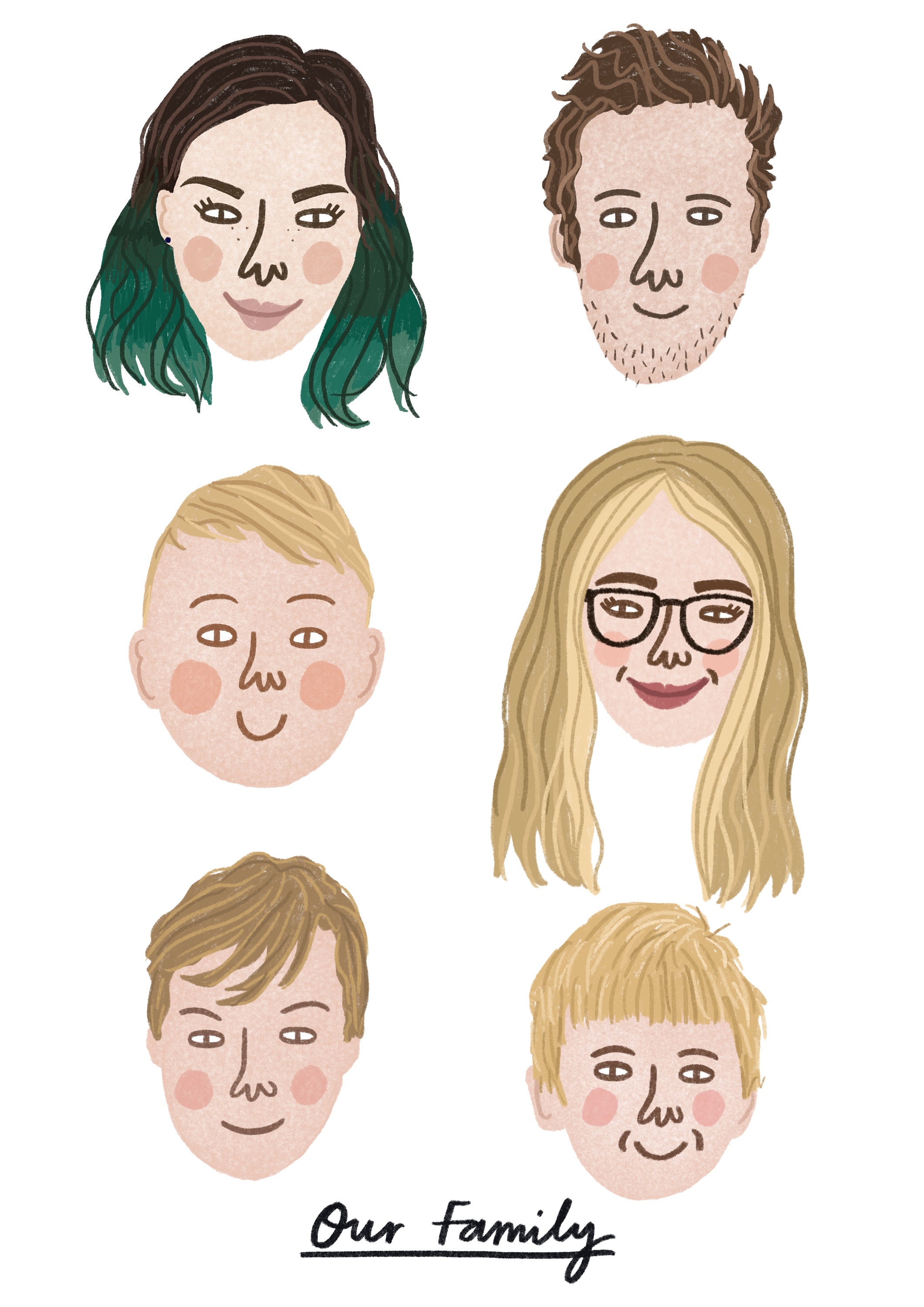 Digital Custom Portraits Print at Home Personalised - Etsy UK