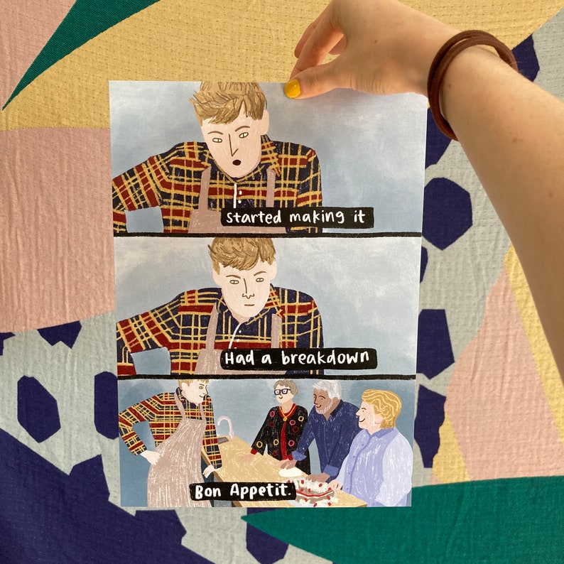 Great British Bake off James Acaster Meme A4 Print - Etsy