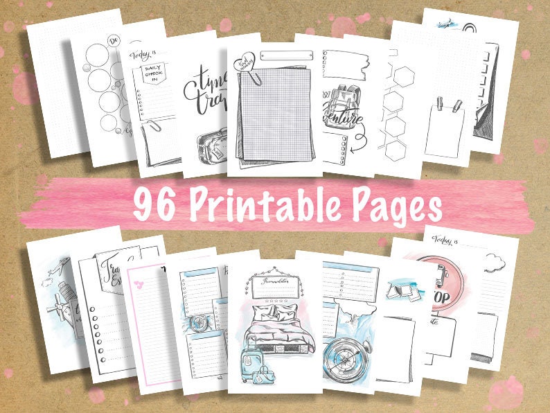 Printable Travel Journal Packing List Itinerary Sheets Pre-trip ...
