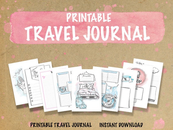 Printable Travel Journal Packing List Itinerary Sheets | Etsy