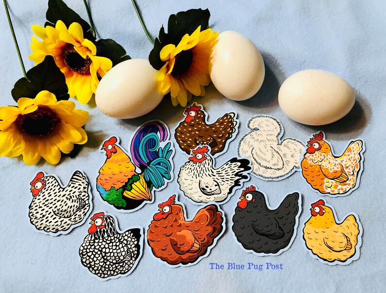 Full Chicken Sticker Pack Chickens 11 Chickens Original | Etsy