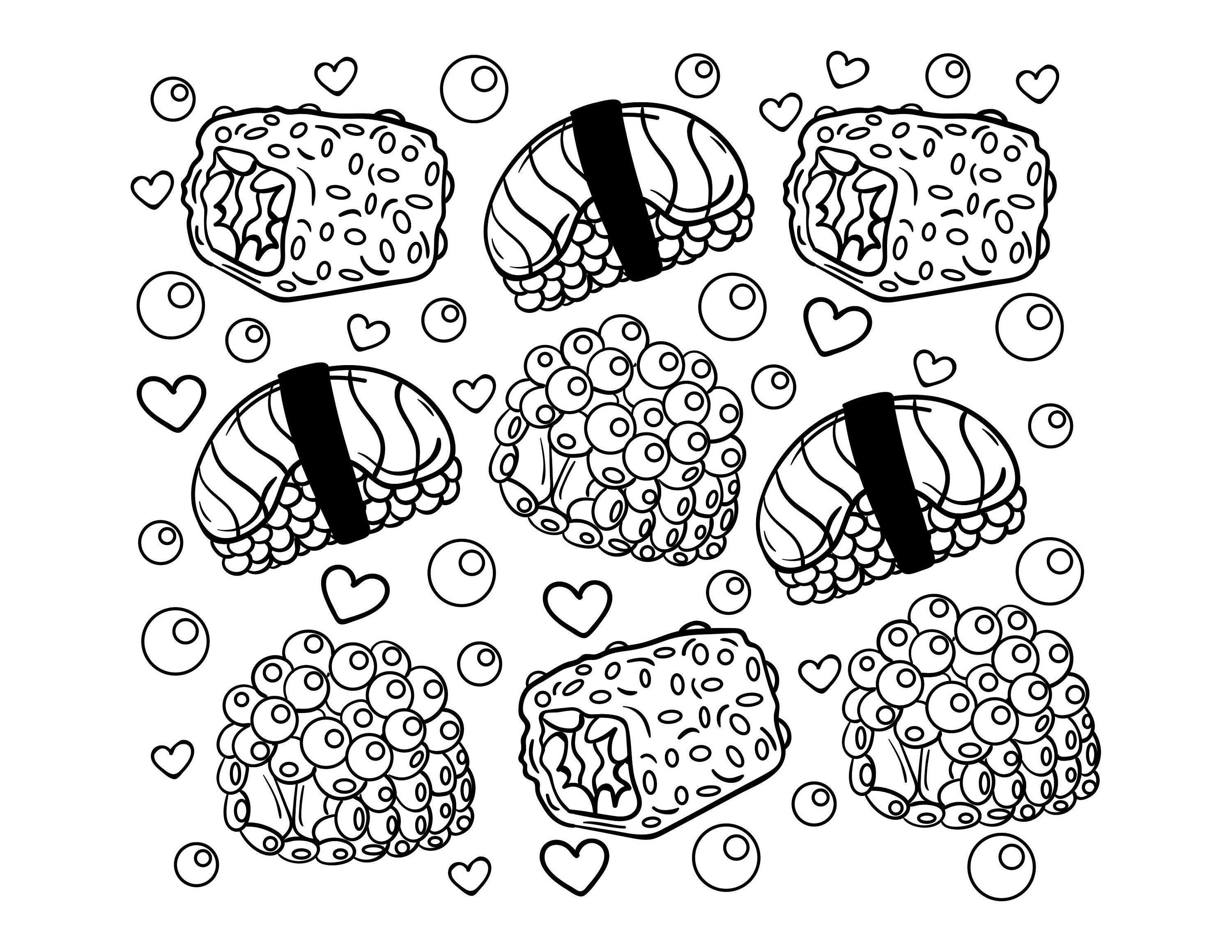 Sushi Coloring Pages