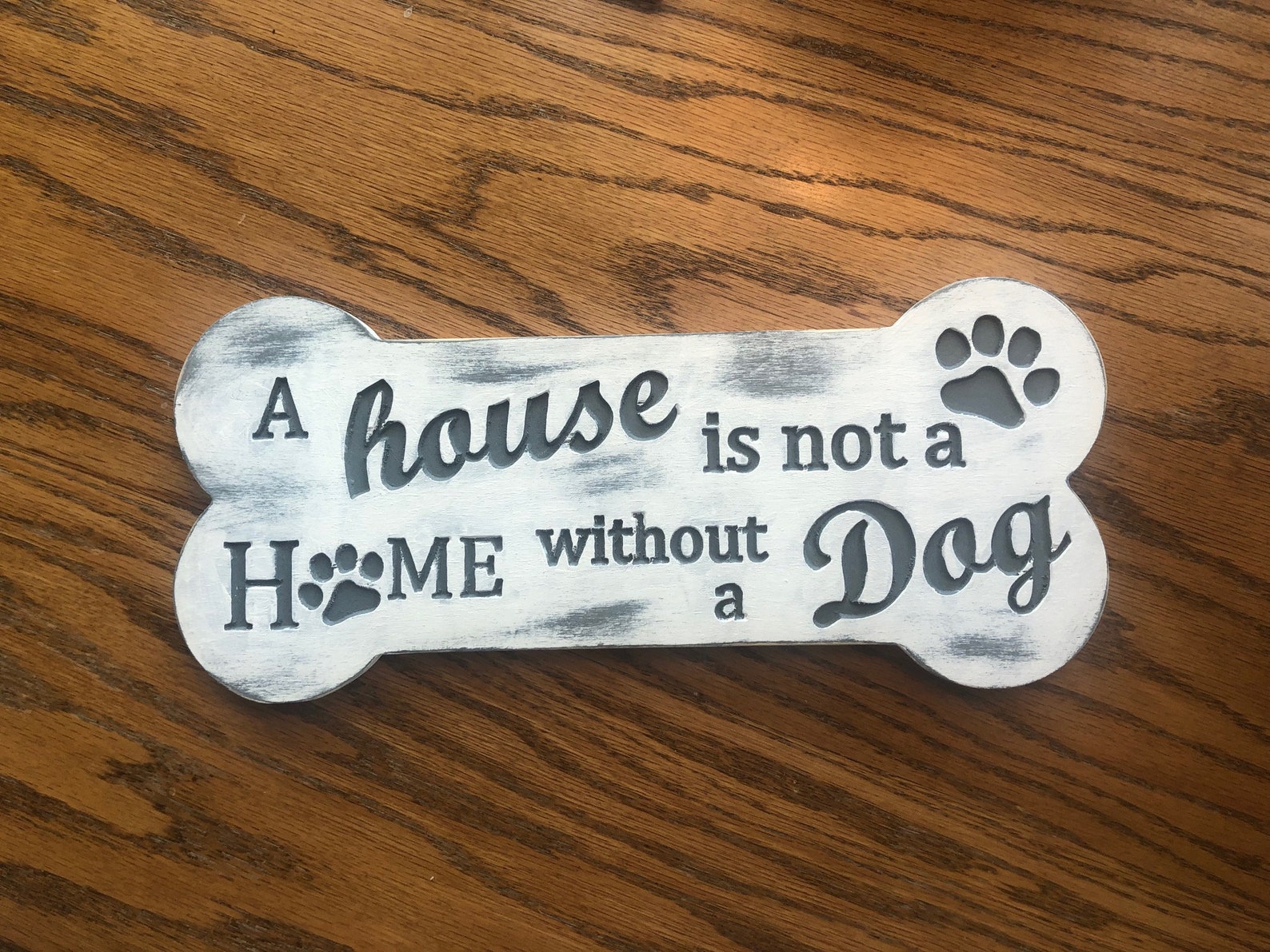 Bone Shaped Dog Sign Wooden Hand Painted Great Gift Idea for Any Pet ...