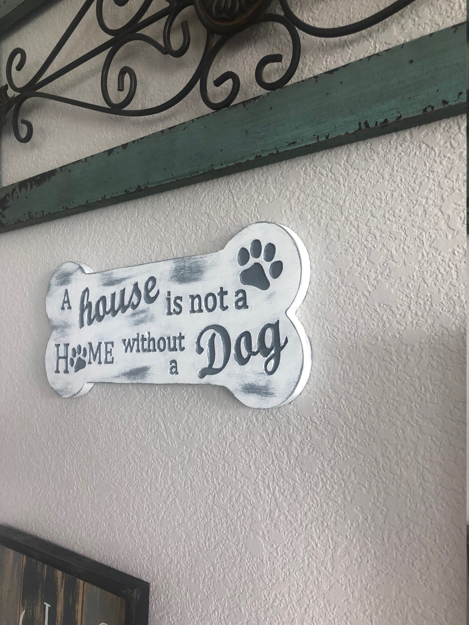 Bone Shaped Dog Sign Wooden Hand Painted Great Gift Idea for Any Pet ...