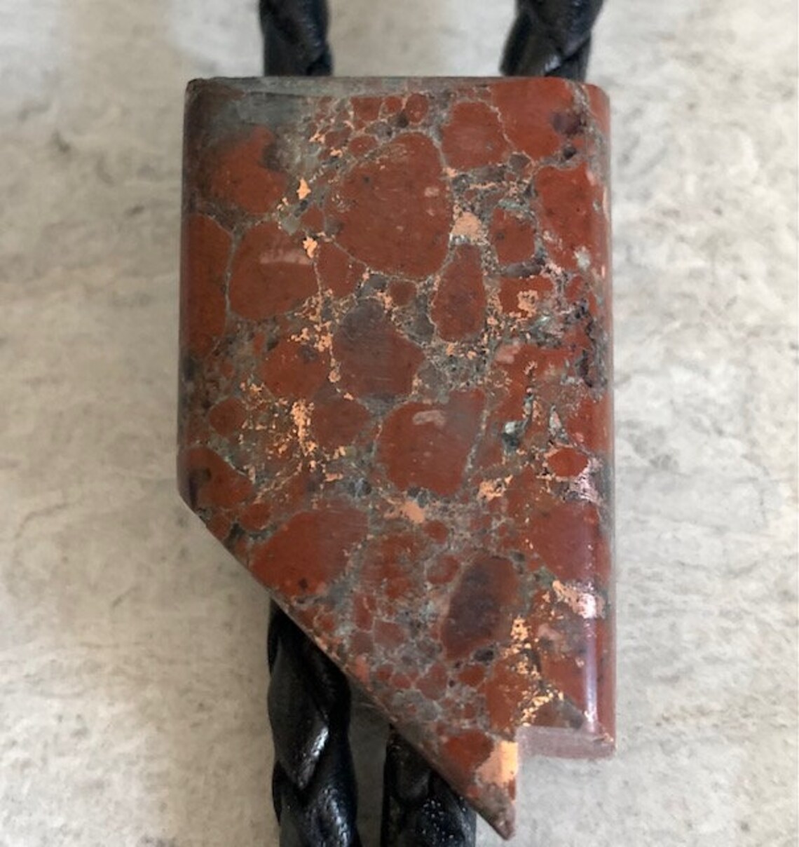 Copper Ore in Red Jasper, Nevada Shaped Bolo, With Gold, Silver or ...