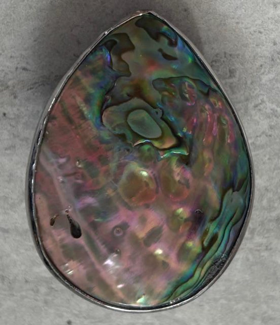 Abalone, Teardrop Bolo, With Silver Alloy Tips, With Black, Brown, or ...