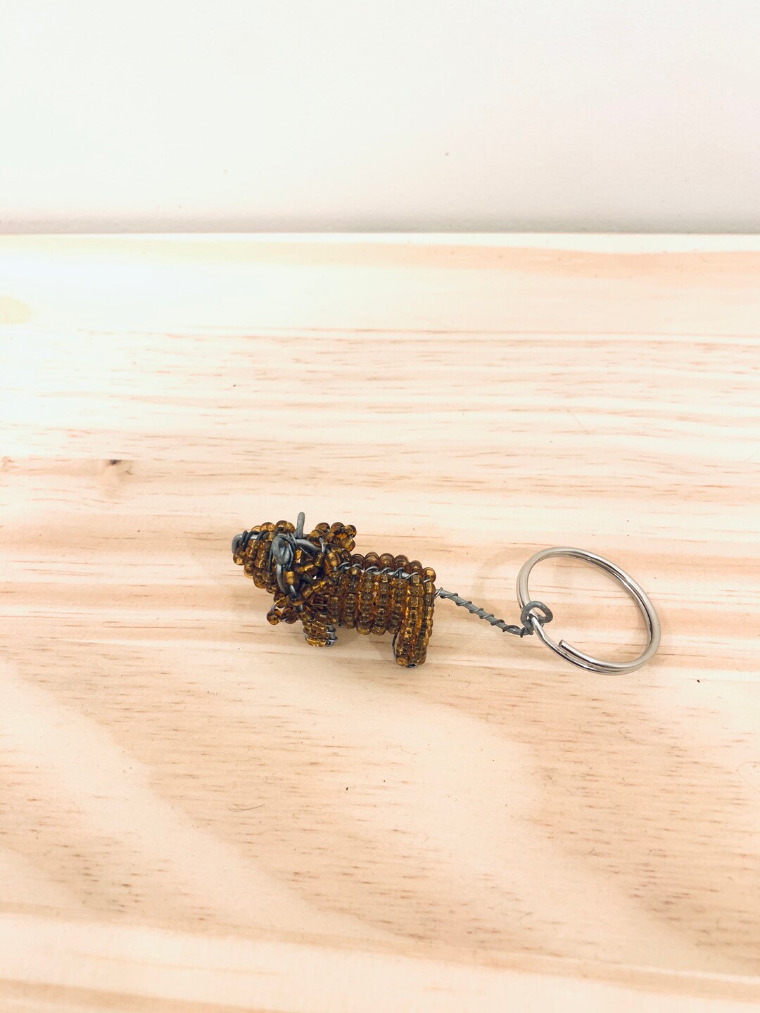 Beaded Wire Lion Keyring, Lion Keychain, Lion Keyholder, Lion Keyholder ...