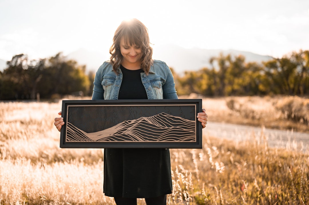 Mountain Sign|topography Sign|mountain Topography Art|colorado ...