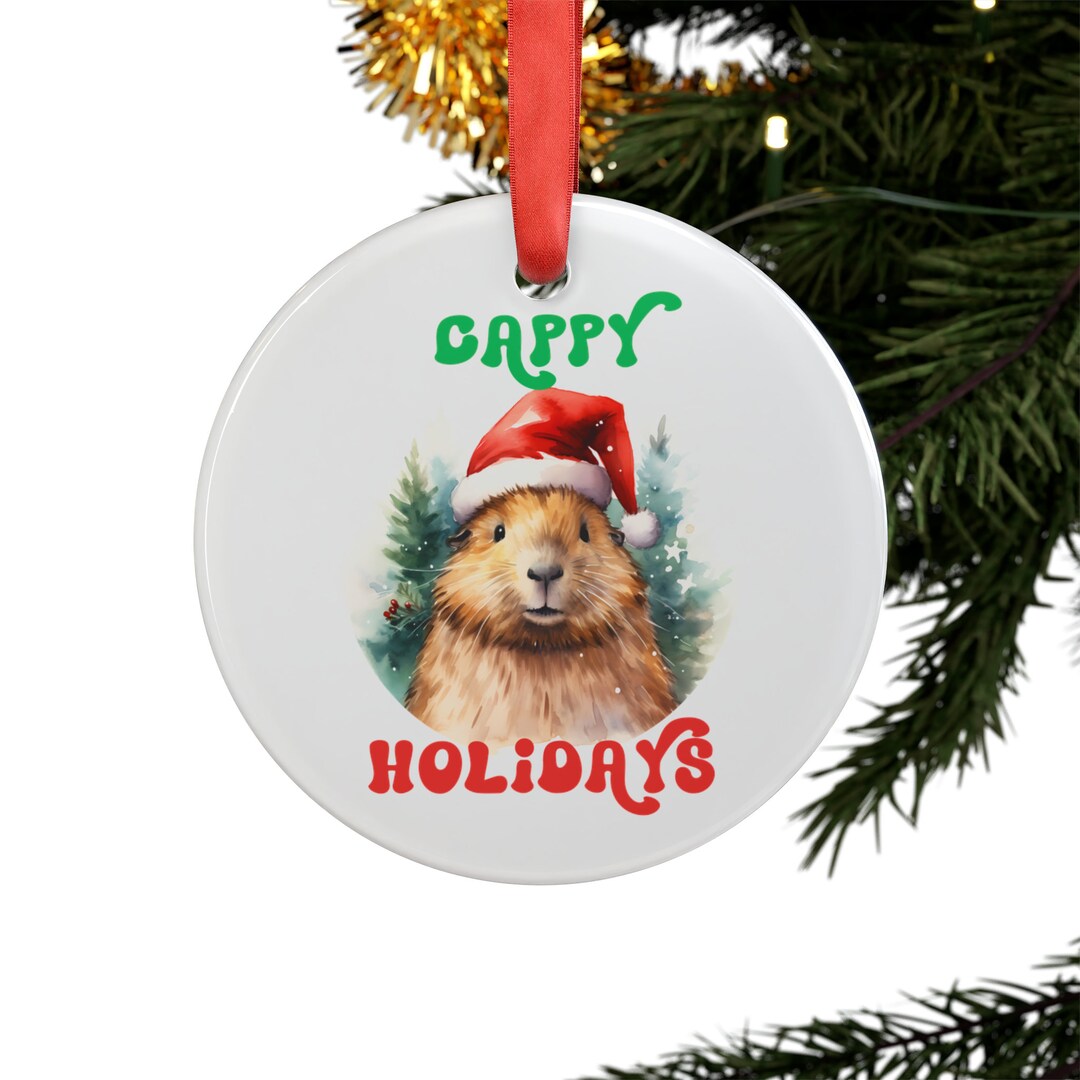 Cute Capybara Acrylic Christmas Ornament Unique Animal Decor for the ...