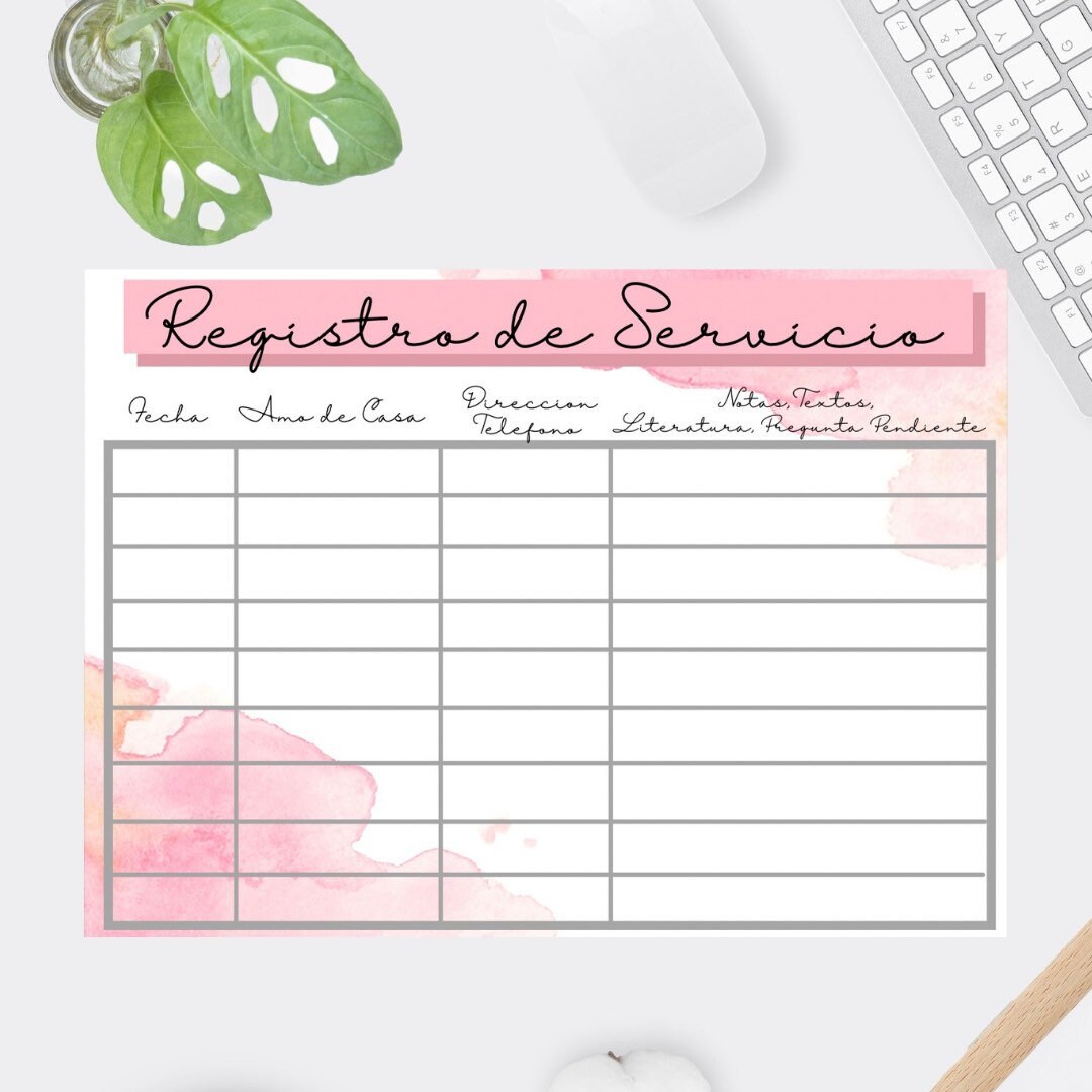 JW Service Tracker Printable, Spanish Service Record, Letter Writing ...