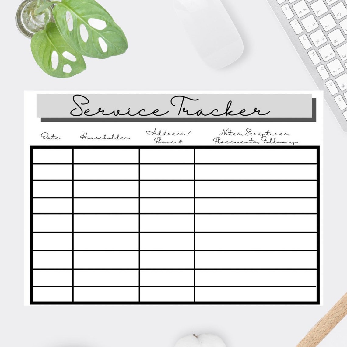 JW Service Tracker Printable, Service Record, Letter Writing Tracker ...