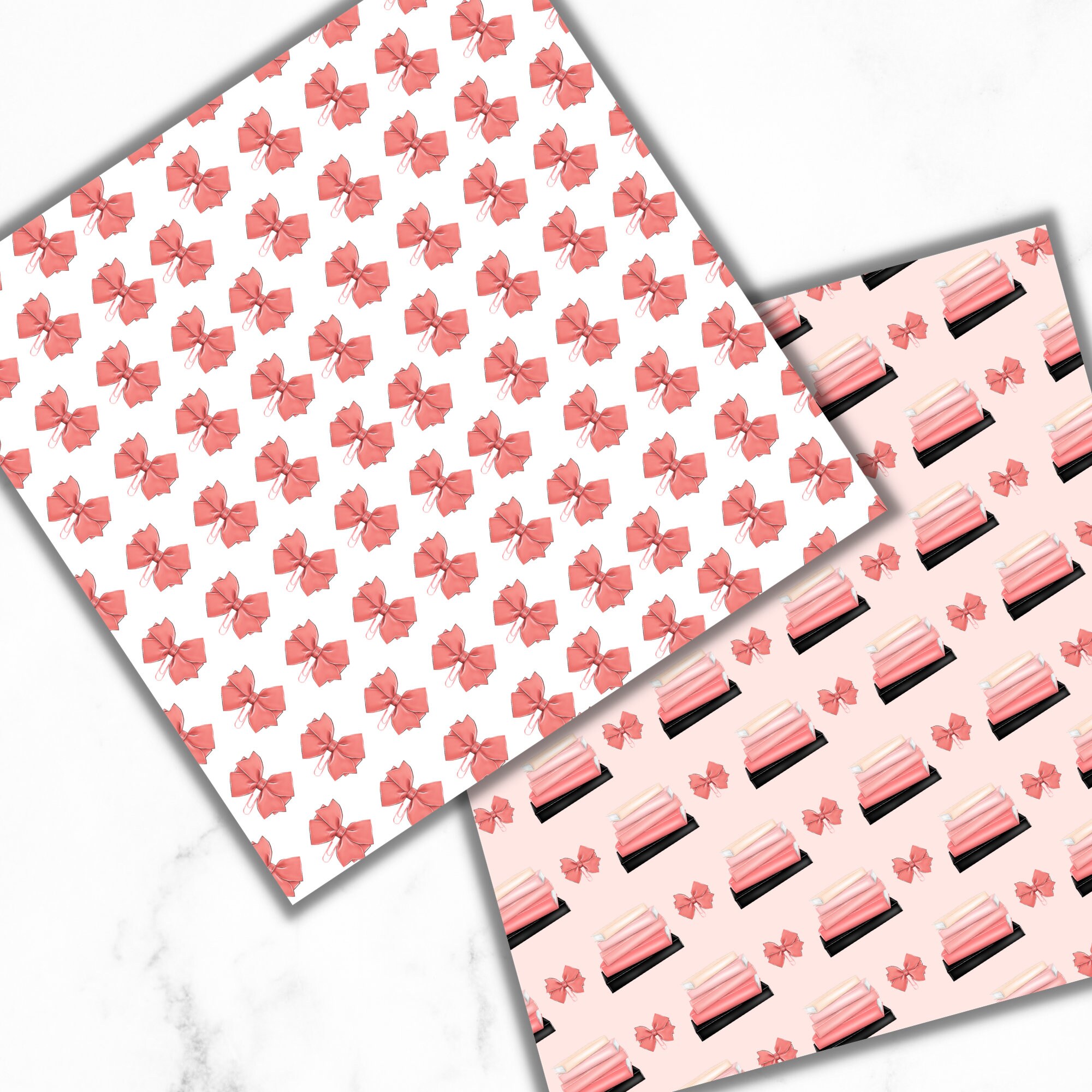Six Pink Digital Papers Pack, Instant Digital Download, Planner Papers ...