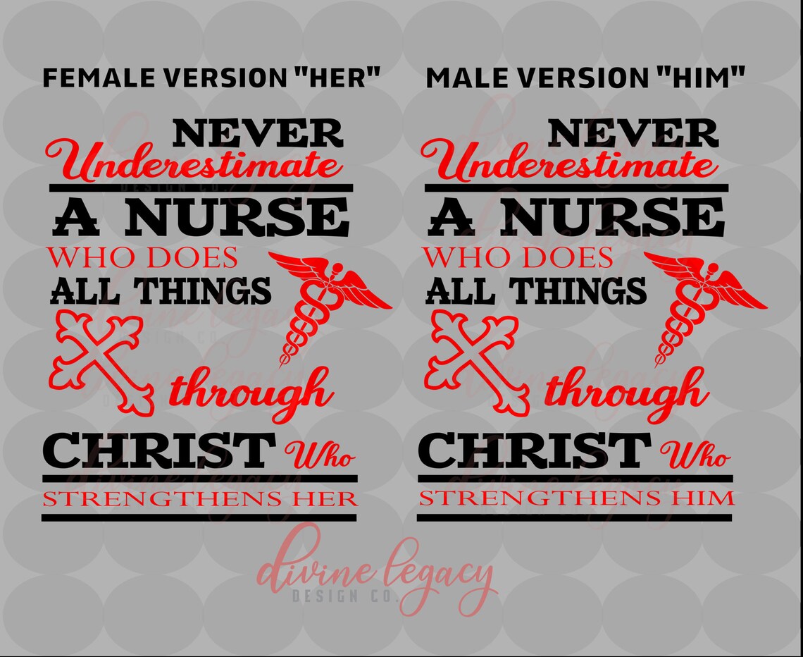 Nurse SVG for Cricut Silhouette Christian Nurse SVG SVG File - Etsy