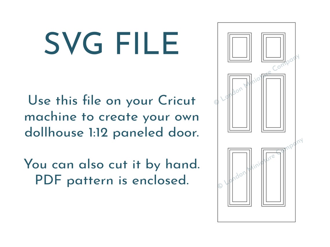 SVG Dollhouse Door 1:12 Scale. Miniature Six Panel Door - Etsy