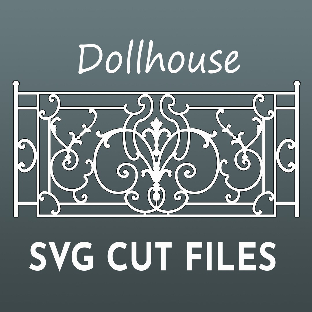 SVG Dollhouse Decorative Railing 1:12 Scale. Dollhouse Decorative ...