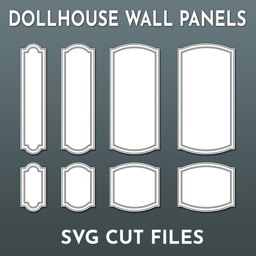 SVG Dollhouse Wall Panels 1:12 Scale. DIY Dollhouse Wall Panels - 8 ...