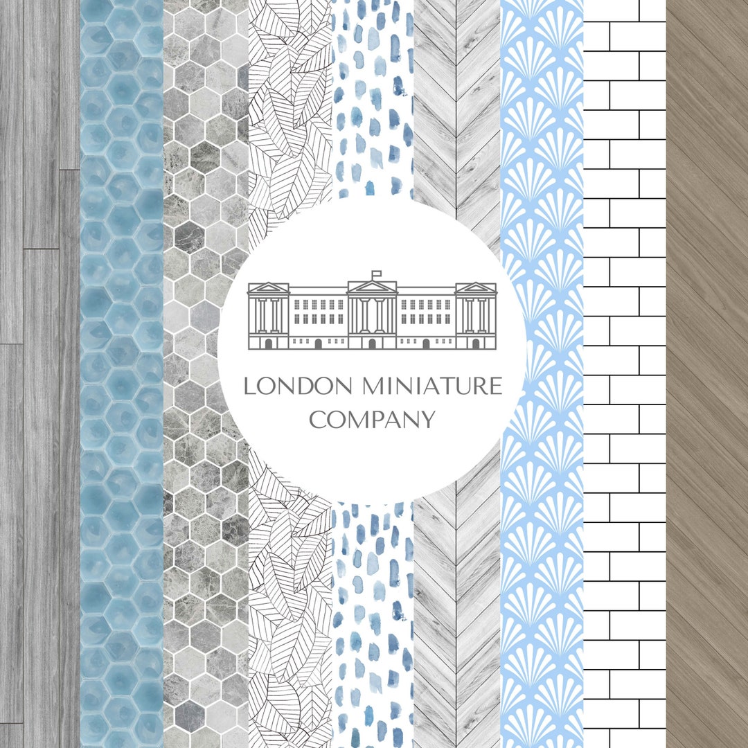 Printable Dollhouse Bundle Wallpaper Tiles Flooring 1:12 Miniature - Etsy