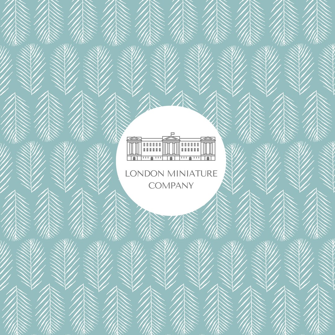 Dollhouse Wallpaper Download 1:12, Mint Green Watercolor Palm Leaf ...