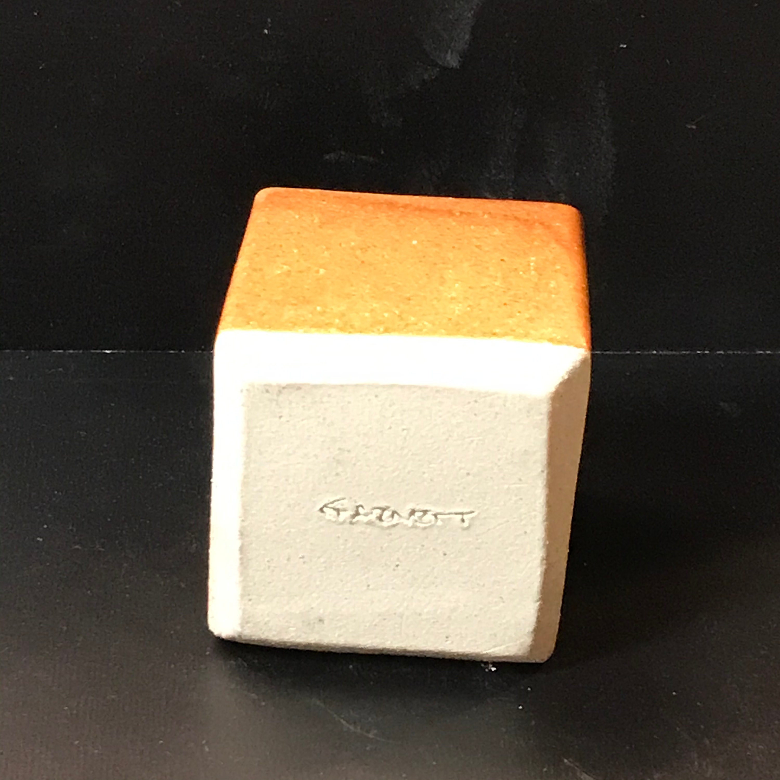 Square Sake Cups With Orange Shino Glaze - Etsy