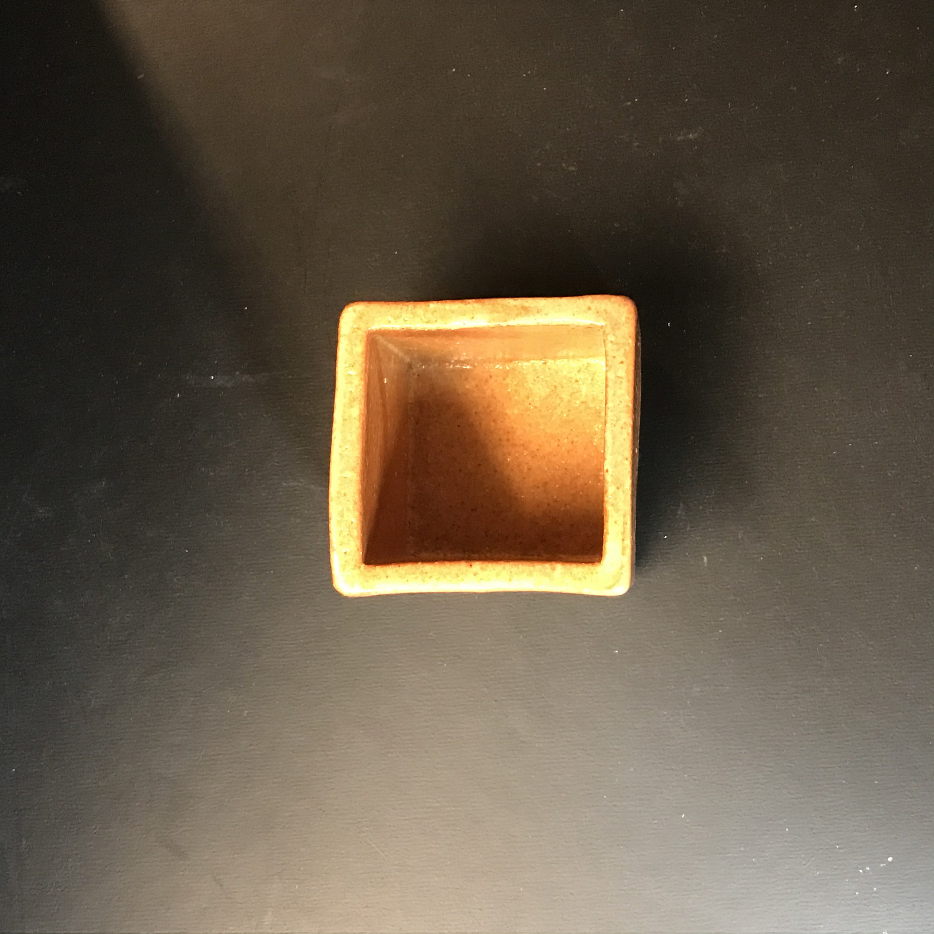 Square Sake Cups With Orange Shino Glaze - Etsy