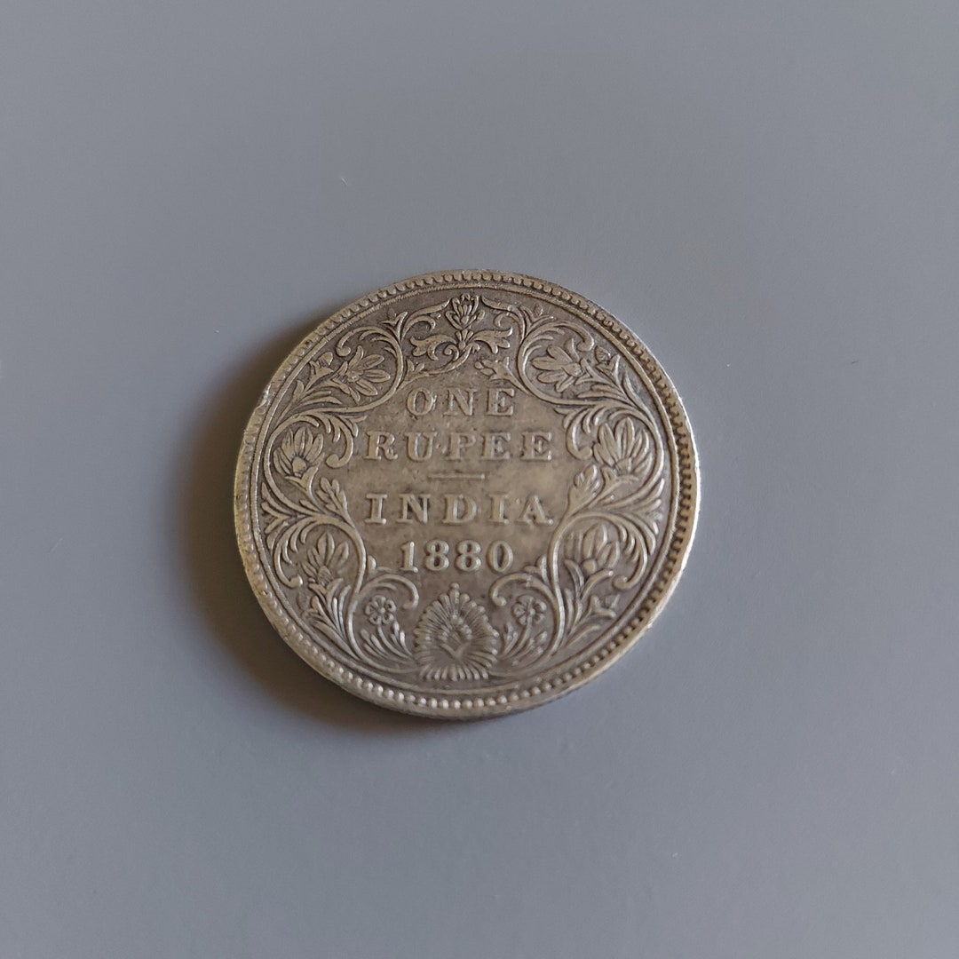 Antique British One Rupee India 1880 Empress Victoria Silver .917 Coin ...