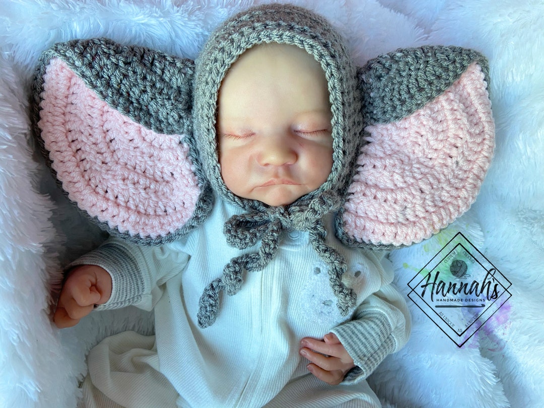 Elephant Ear Bonnet Crochet Pattern PDF; Newborn - Etsy