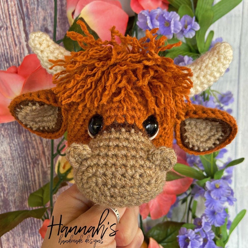 Cow Head Keychain Crochet Pattern 2 Spot Face Pattern - Etsy