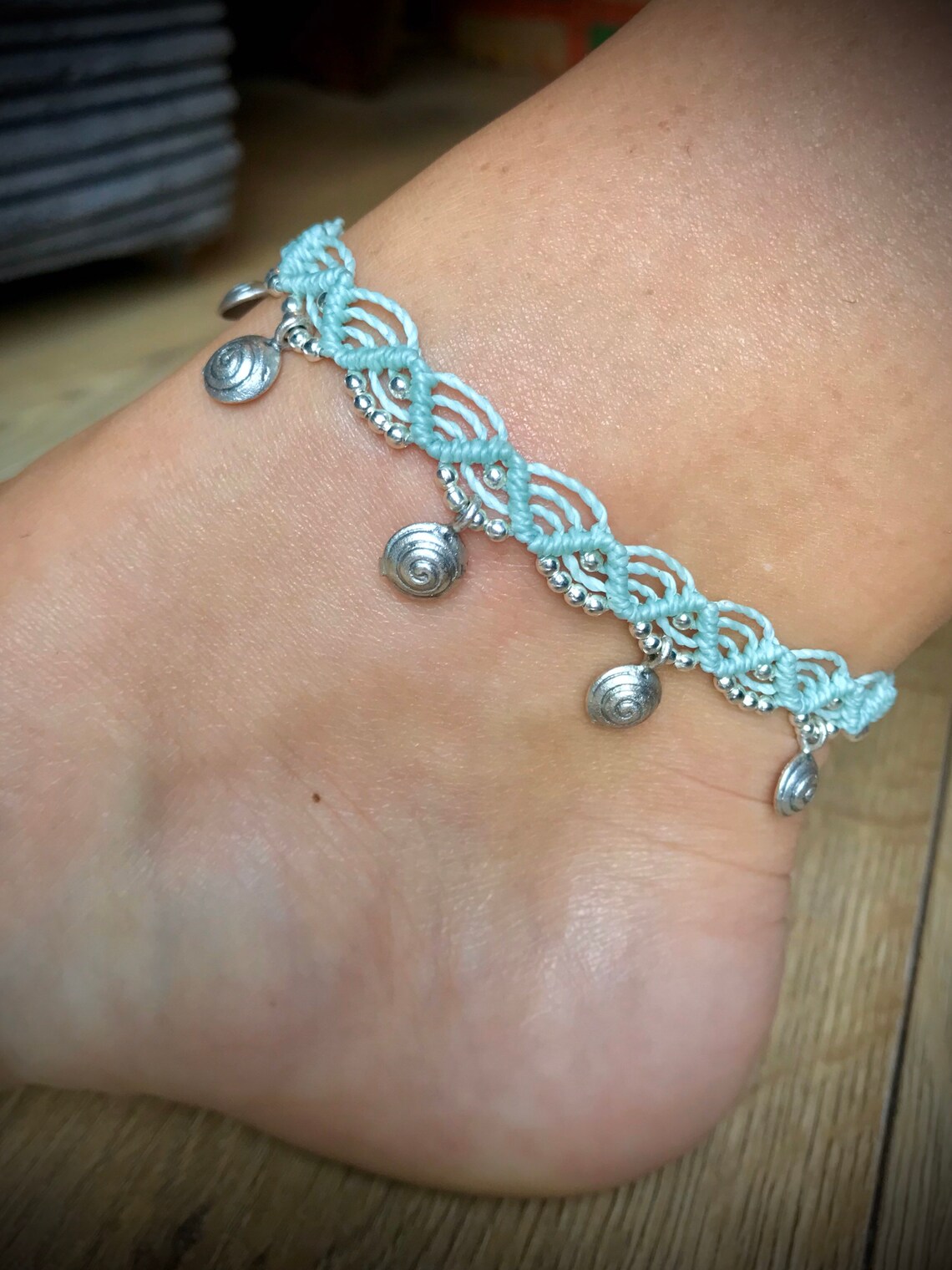 SOLD Macrame anklet | Etsy