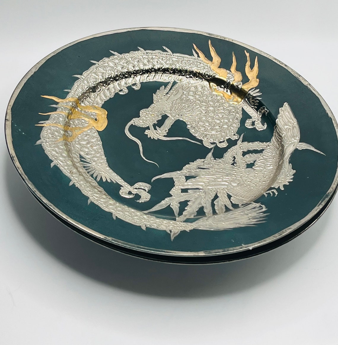 Vintage Asian Motif Dragon Plates (2) - Etsy