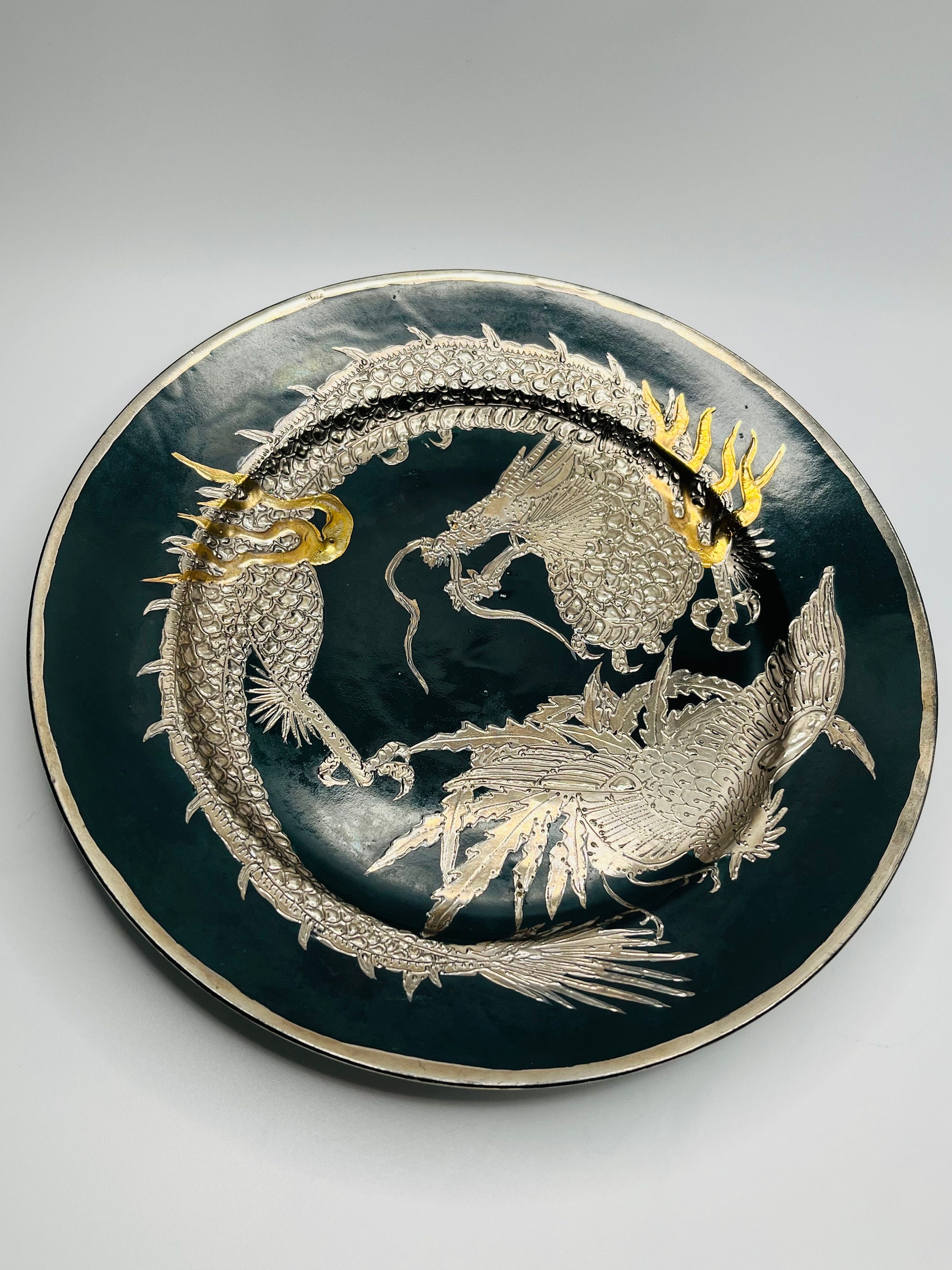 Vintage Asian Motif Dragon Plates (2) - Etsy