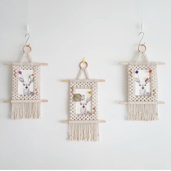Handmade Macrame Photo Frame Picture Wall Hanging Picture | Etsy