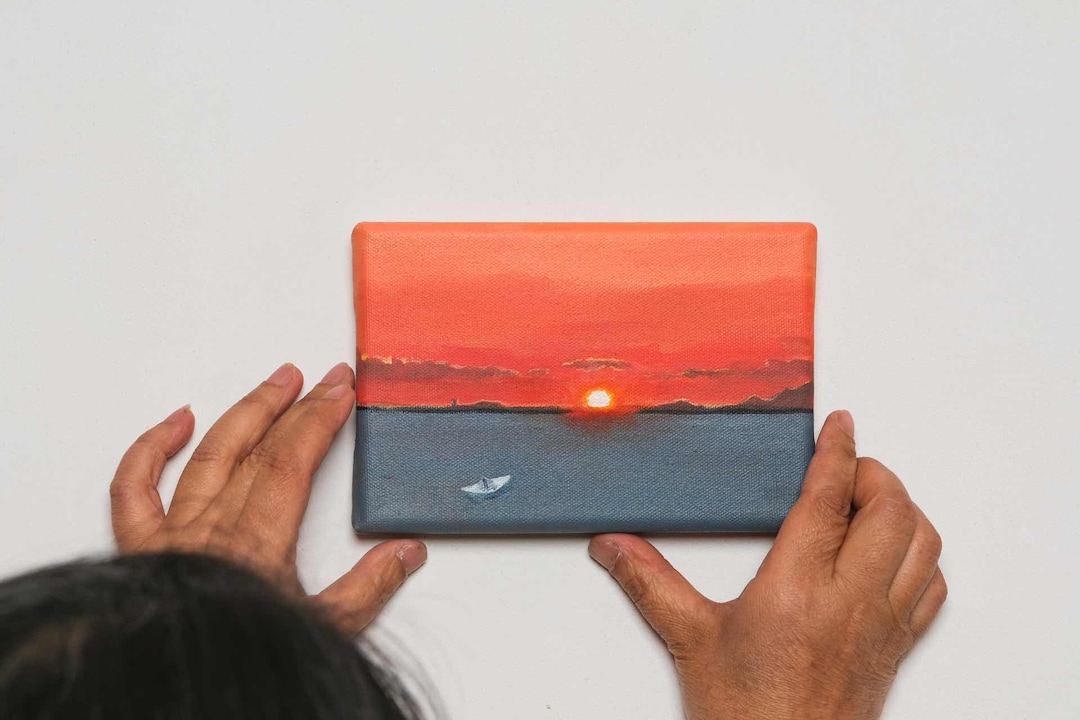 Small Acrylic Paintings on Canvas, Landscape Handmade Original Artwork ...