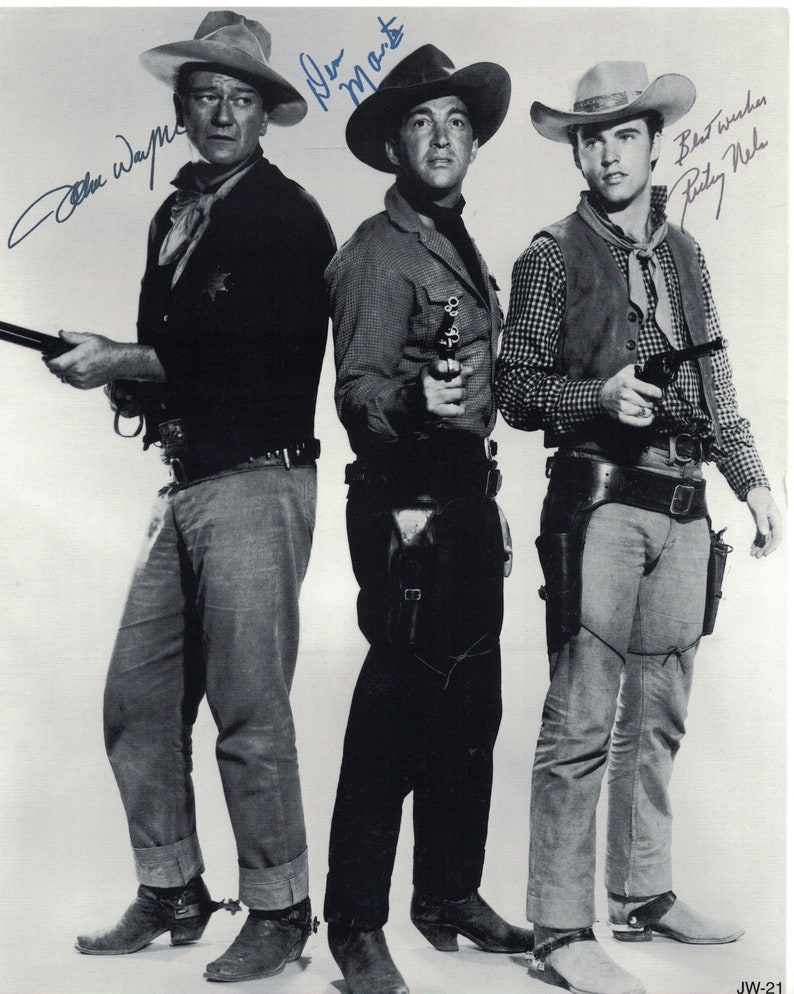 John Wayne, Dean Martin and Ricky Nelson Autographed Photo Reprint rio ...